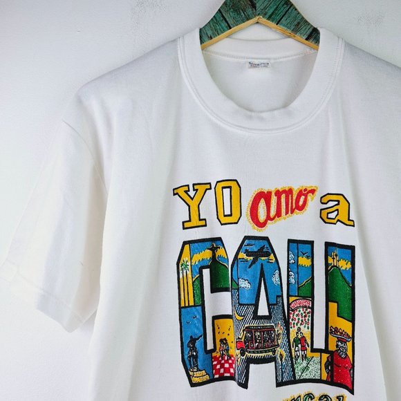 Hanes | Shirts | Vintage 8s Yo Amo A Cali La Sucursal Del Cielo I Love Cali Tshirt Sz L | Poshmark
